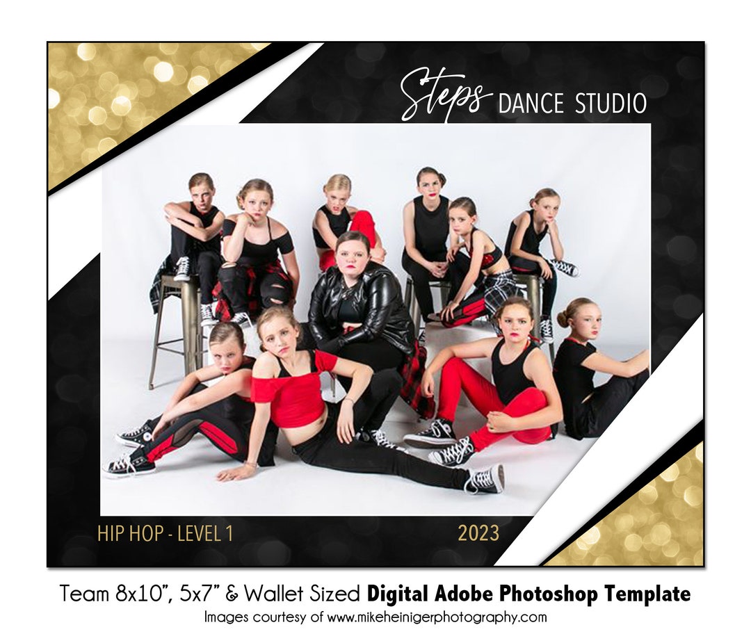 DANCE T005 | 8x10, 5x7, Wallet Adobe Photoshop Digital Template ...