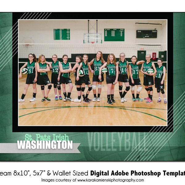 Team Photo Photoshop Template Volleyball - Etsy
