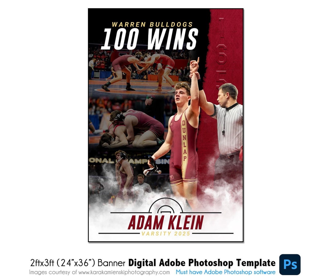 WRESTLING BANNER 012 | 2ftx3ft (24"x36") Adobe Photoshop Digital ...