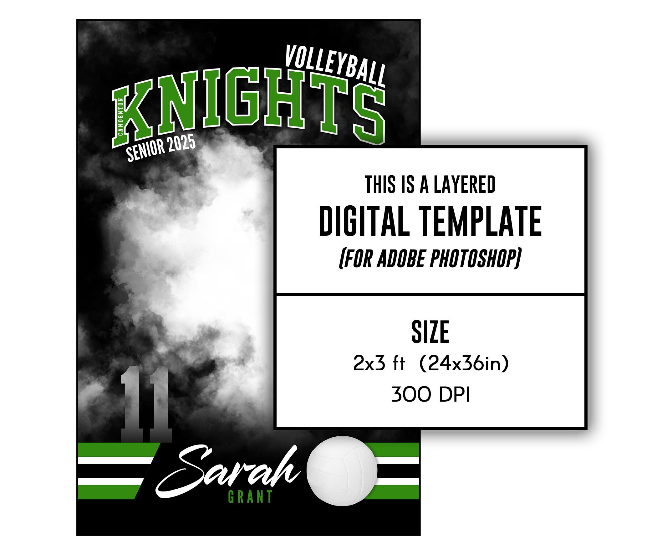 Volleyball Banner Template 001: 2ft X 3ft (24x36”)photoshop PSD ...