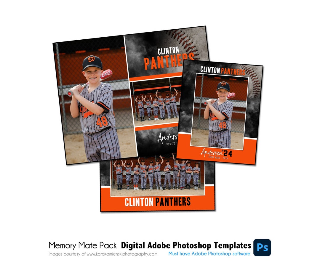 Baseball Photo Template Pack AK: Memory Mate, Individual, Team ...