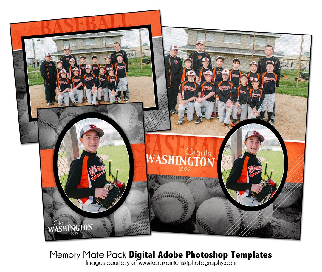 BASEBALL PACK F | Adobe Photoshop Memory Mate Digital Template | Sports ...