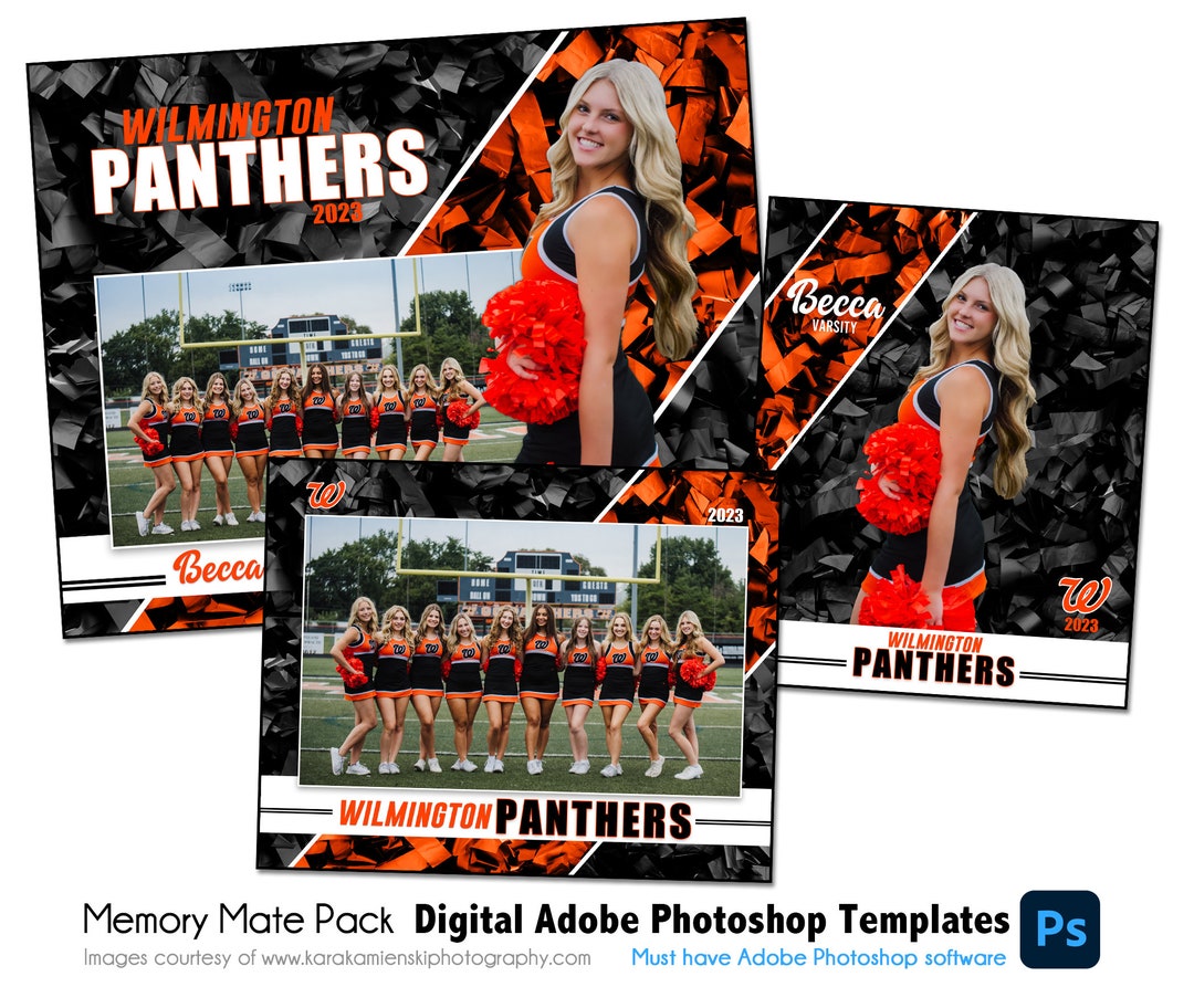 Cheerleading Memory Mate Template: Photoshop Sports Template (digital ...