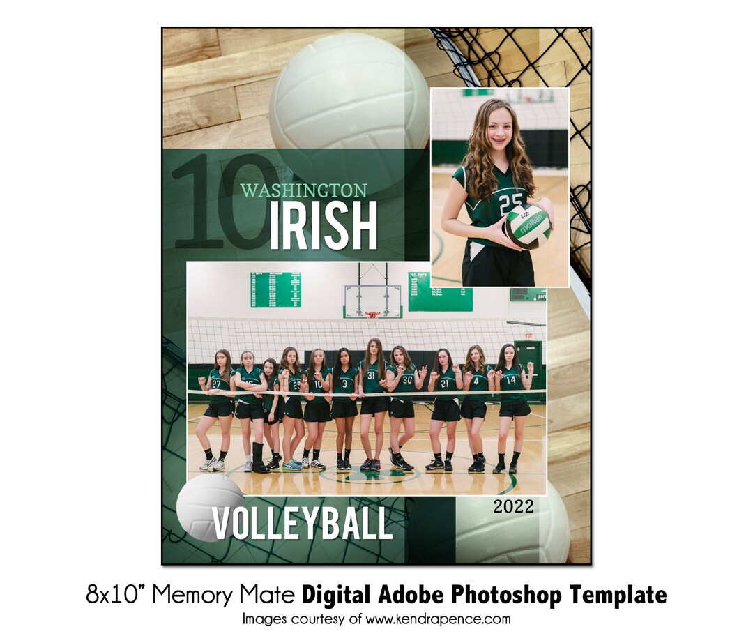 VOLLEYBALL MM021 | 8x10 Adobe Photoshop Memory Mate Digital Template ...