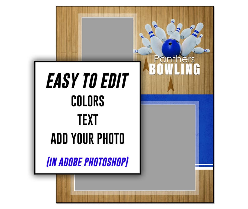 Bowling Photo Template Pack A: Memory Mate, Individual, Team Photoshop ...