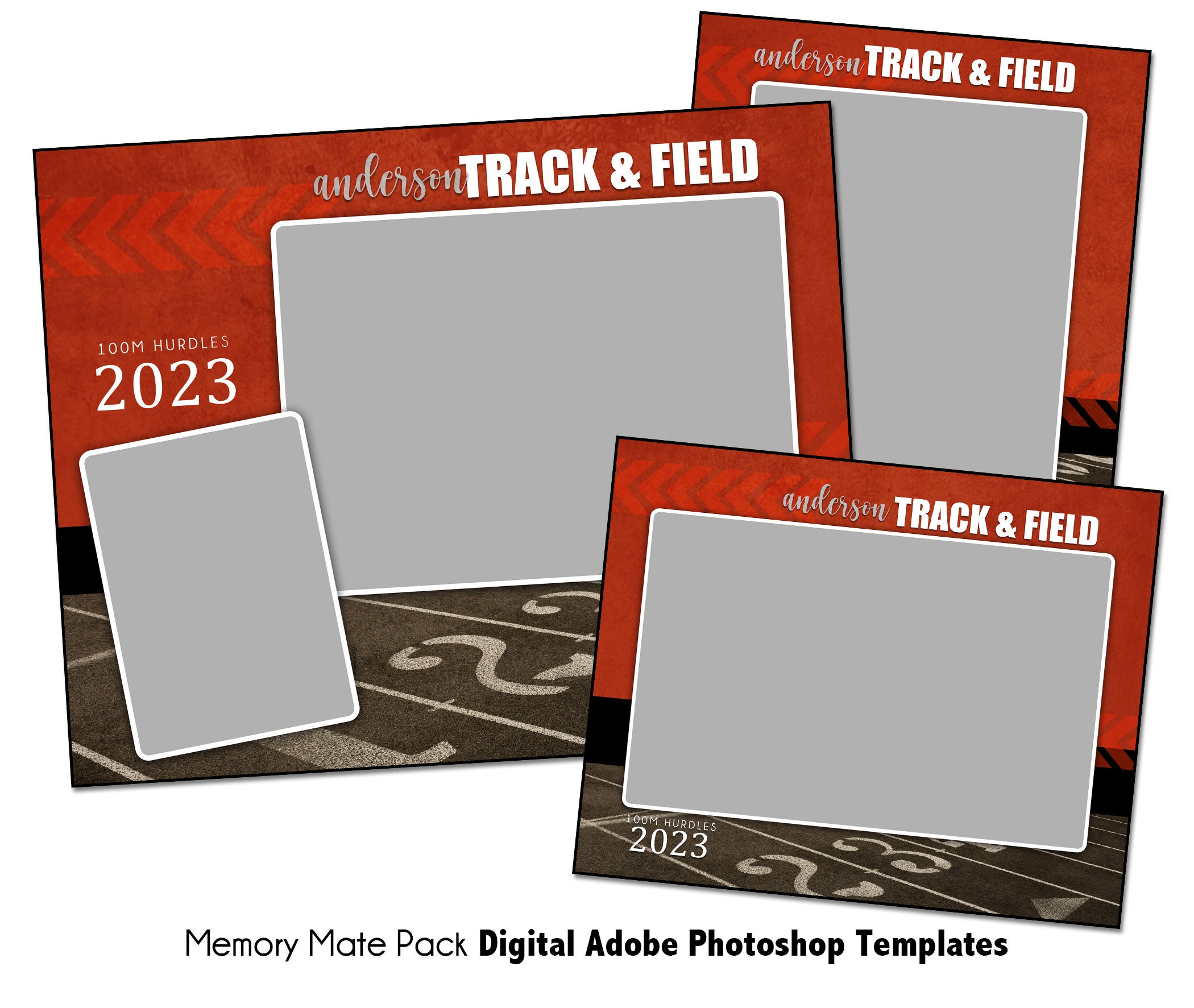 TRACK PACK A | Adobe Photoshop Memory Mate Digital Template | Sports ...