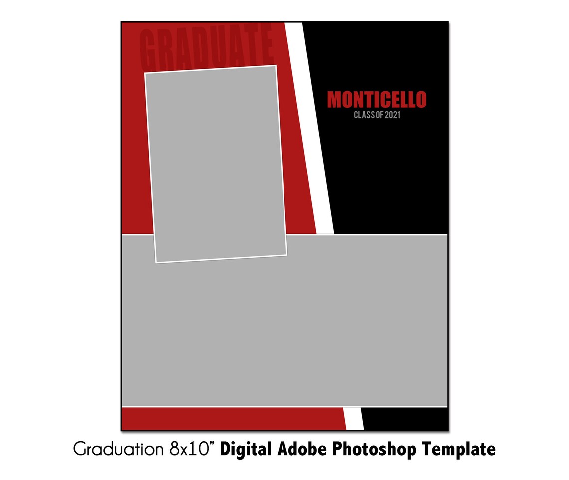 Graduation Memory Mate Template 001: 8x10” Photoshop PSD, Customizable ...
