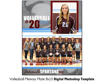 Memory Mate Template Volleyball - Etsy