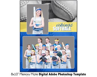 Softball Memory Mates Photoshop Templates for Sports Teams - Etsy