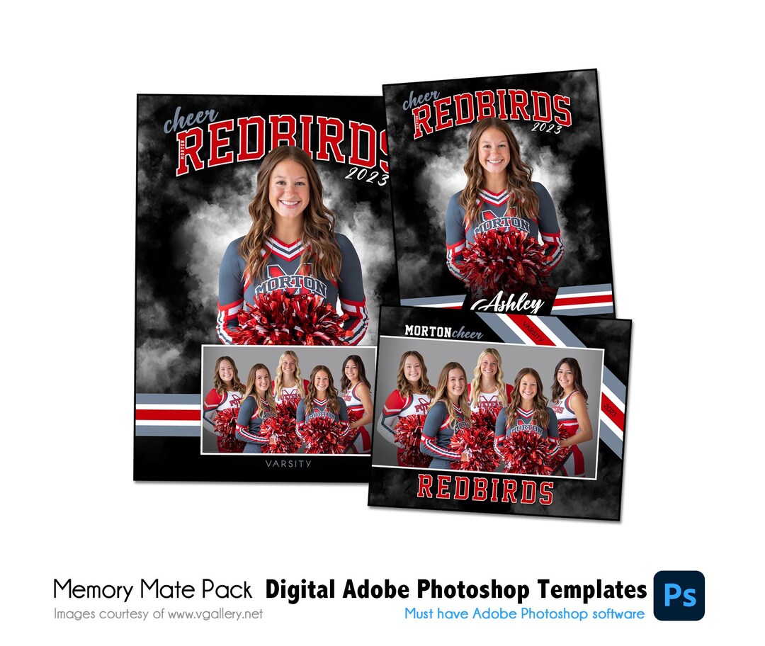 Cheerleading Photo Template Pack AA: Memory Mate, Individual, Team ...