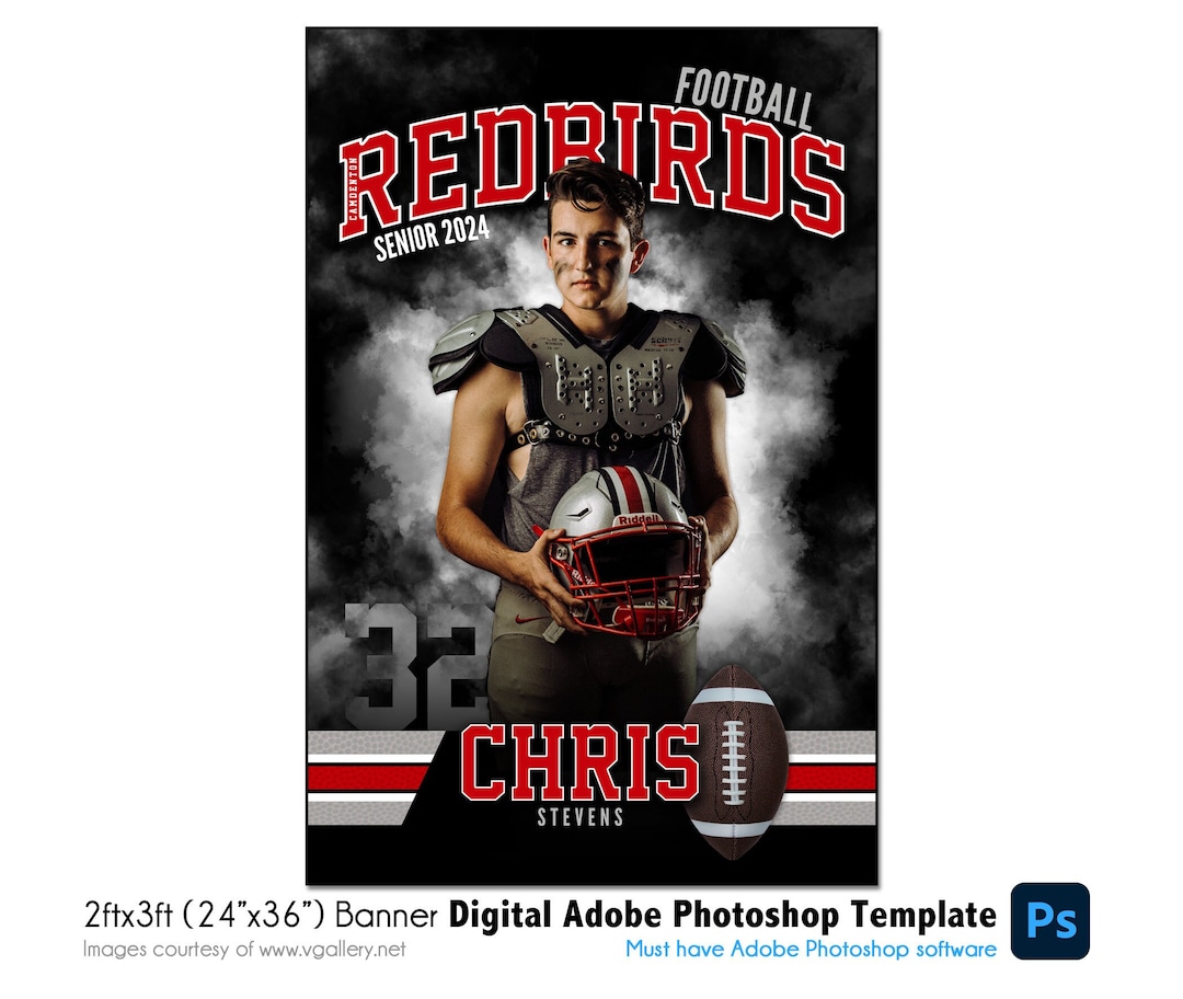 Football Banner Template 002: 2ft X 3ft (24x36”)photoshop PSD ...