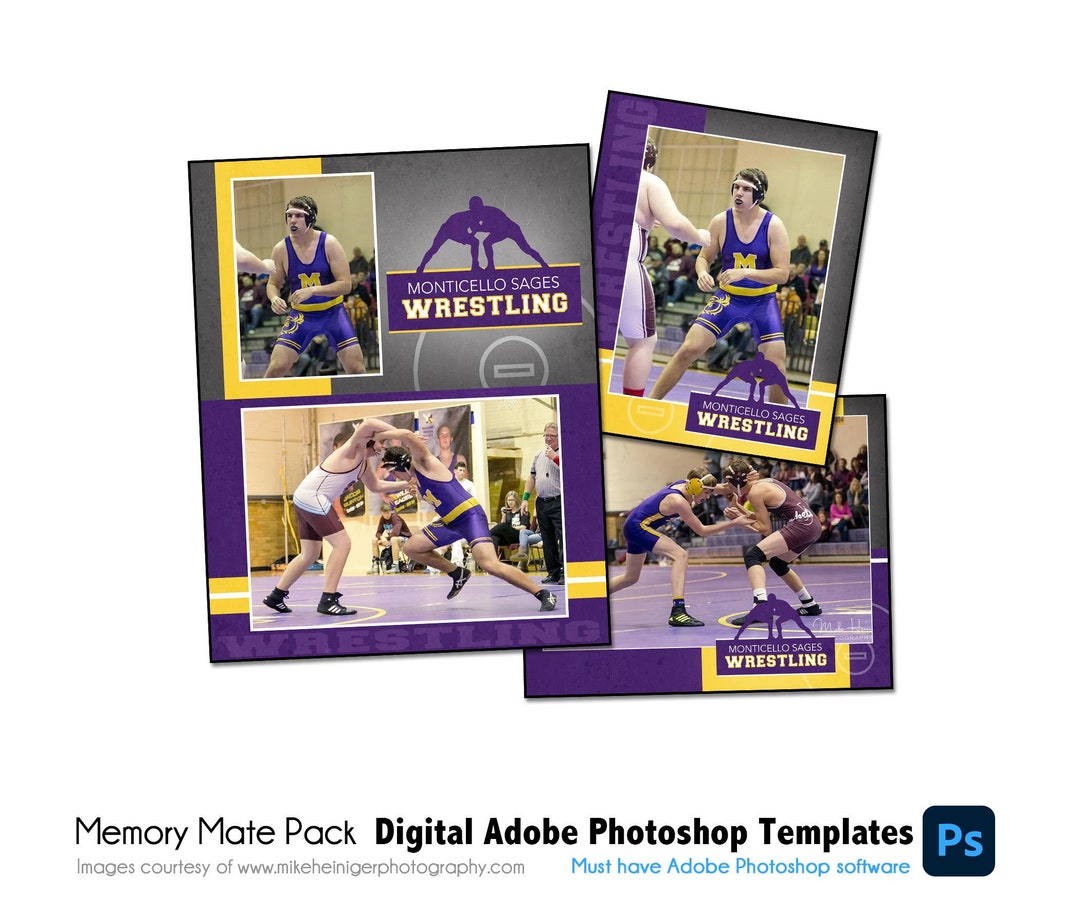 Wrestling Photo Template Pack A: Memory Mate, Individual, Team ...