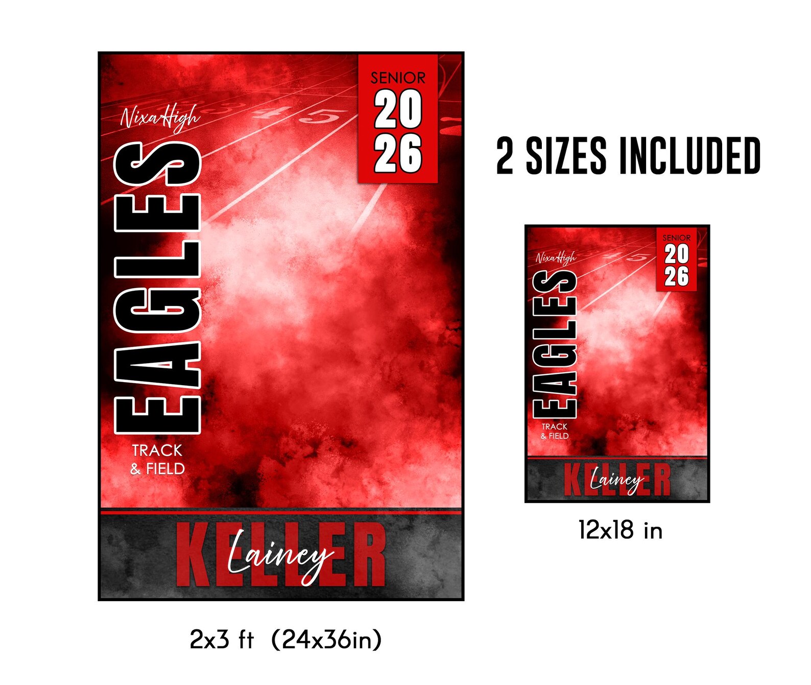 Track and Field Banner & Poster Template 006: 2x3ft, 12x18" Photoshop ...