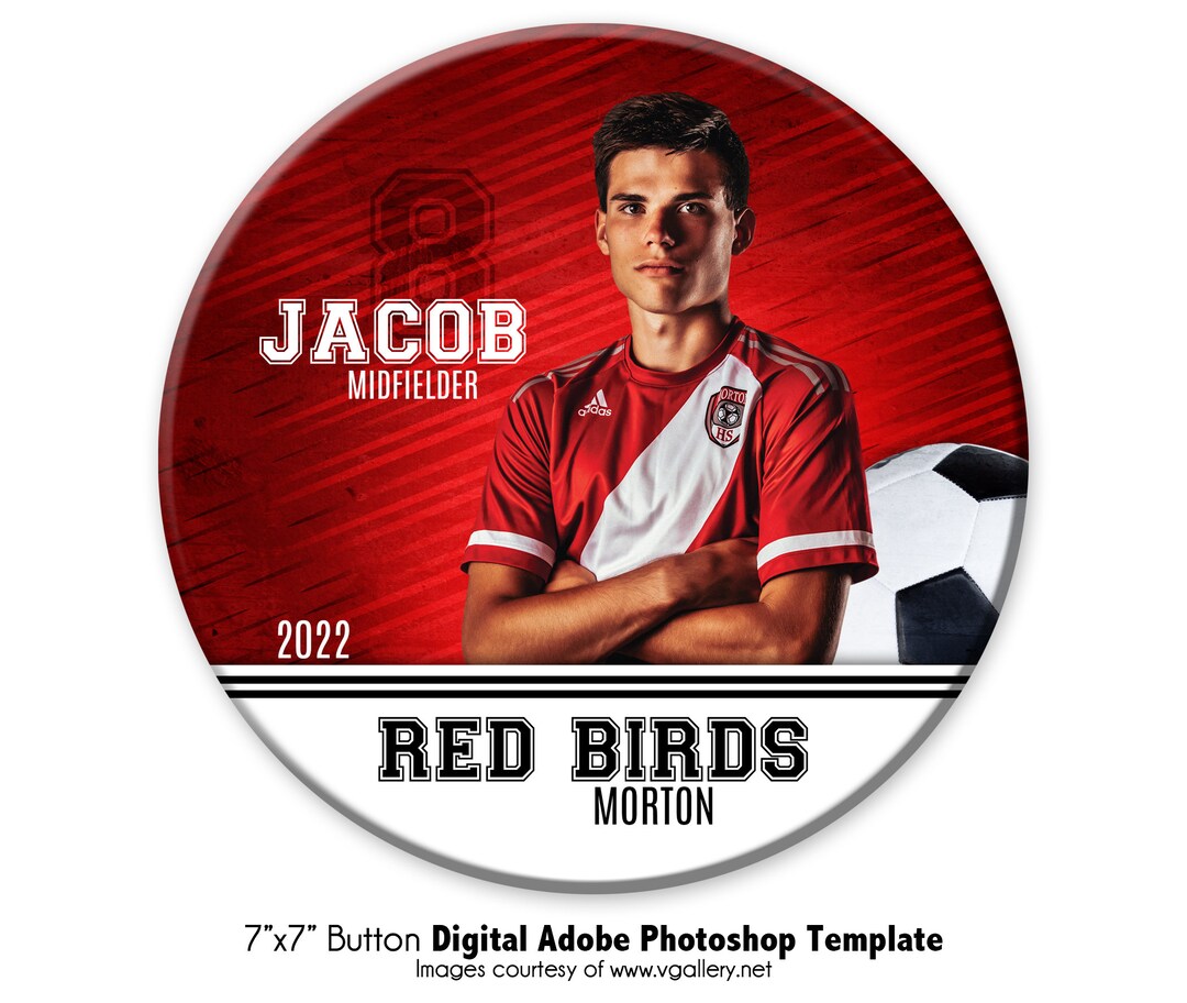 SOCCER BUTTON 013 | 7x7 Adobe Photoshop Digital Photo Button Template ...
