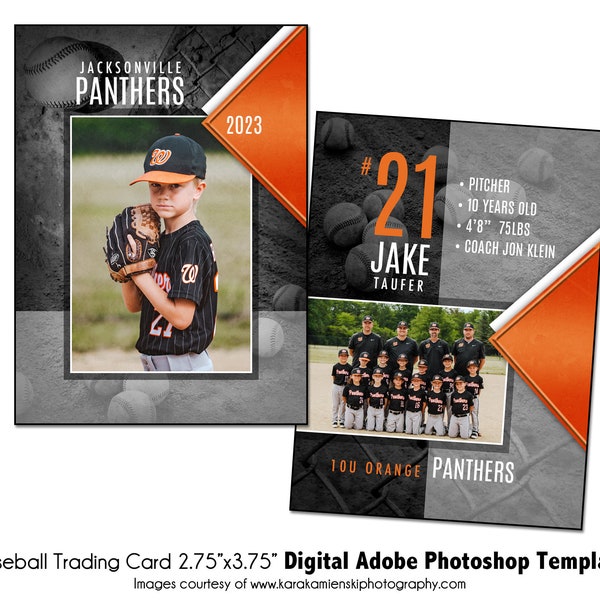 Baseball Trader Card Template - Etsy