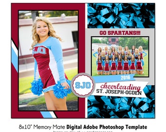 CHEERLEADING MM013 8x10 Adobe Photoshop Memory Mate Digital | Etsy