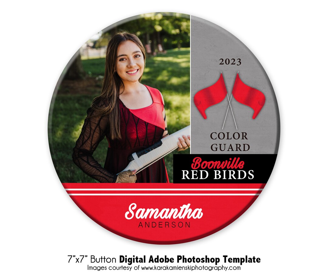 COLOR GUARD BUTTON 001 | 7x7 Adobe Photoshop Digital Photo Button ...