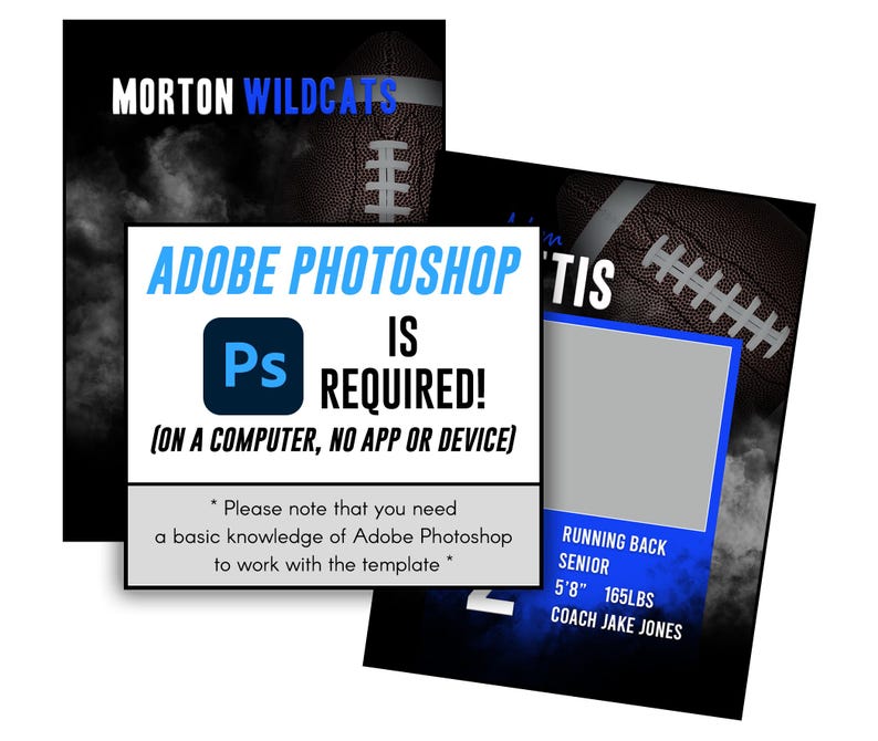 FOOTBALL Tradingcard 018 | 2.75x3.75 Adobe Photoshop Trader Card ...