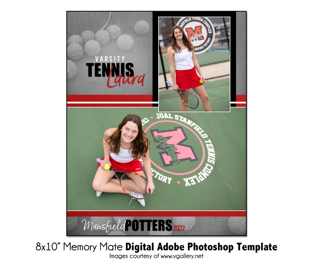 TENNIS MM001 | 8x10 Adobe Photoshop Memory Mate Digital Template ...