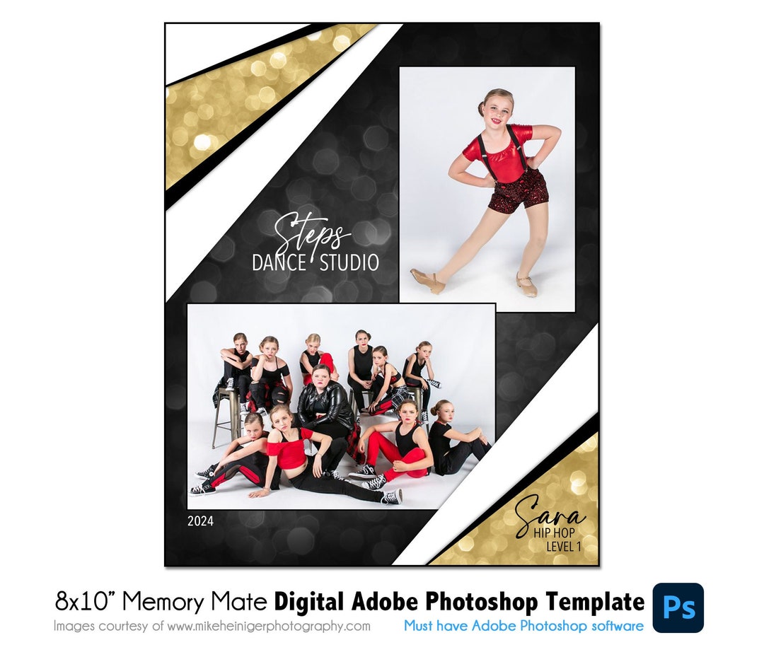 DANCE MM005_V | 8x10 Adobe Photoshop Memory Mate Digital Template ...