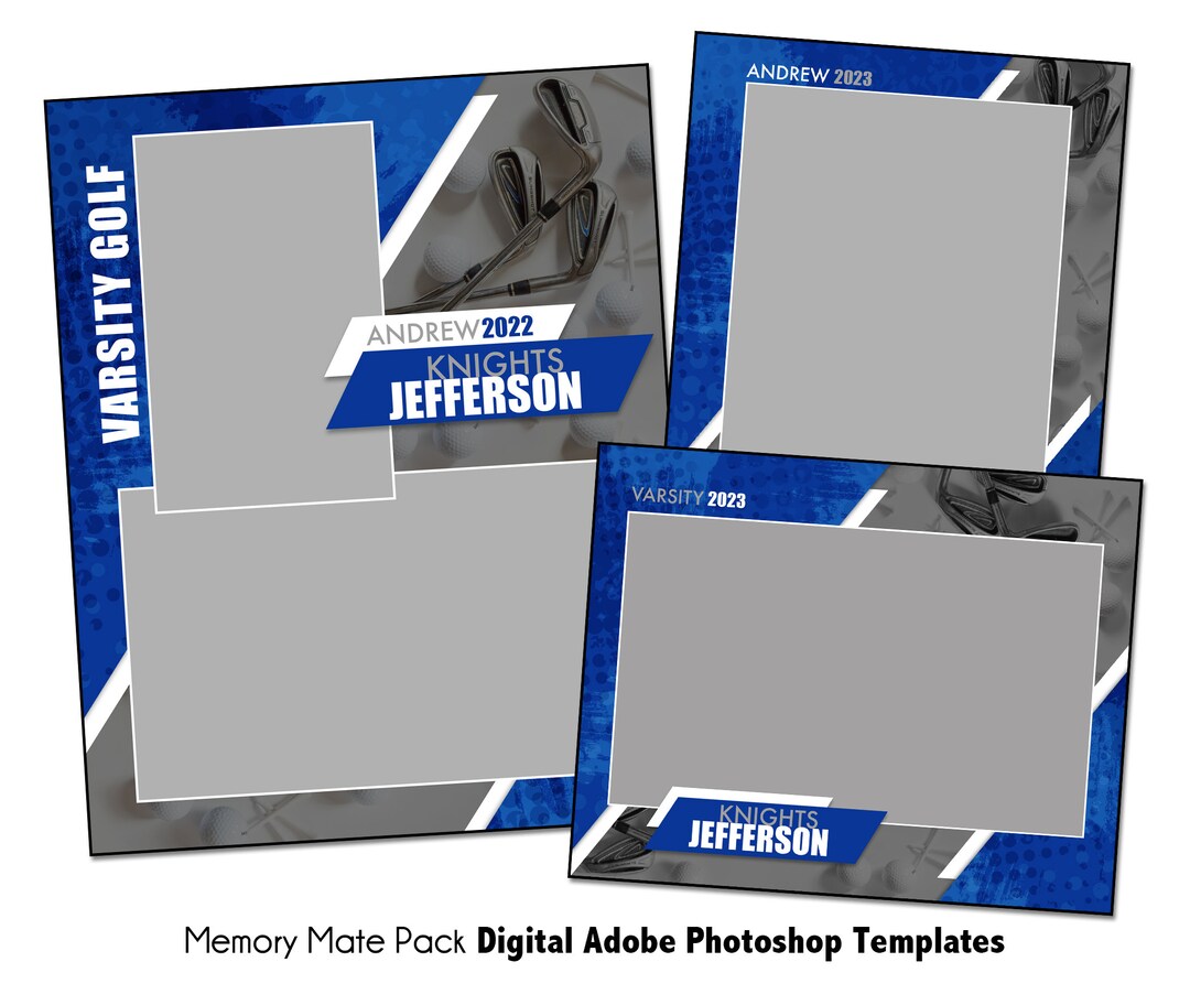 GOLF PACK C | Adobe Photoshop Memory Mate Digital Template | Sports ...