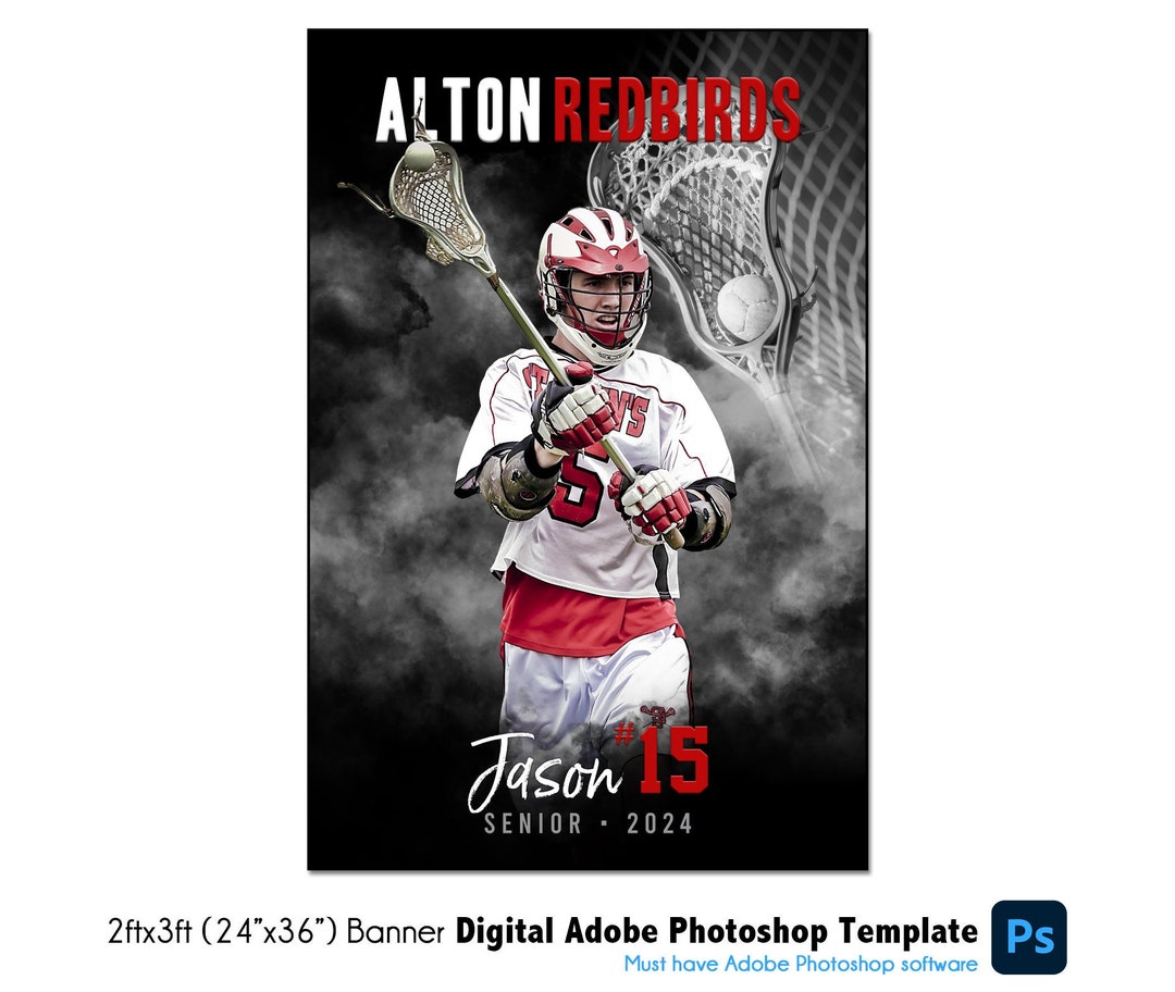 Lacrosse Banner Template 004: 2ft X 3ft (24x36”)photoshop PSD ...