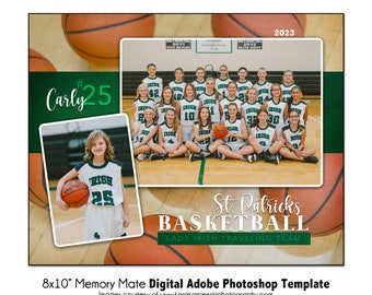 Basketball Memory Mate - Digital Sports Template - 8x10 - Etsy