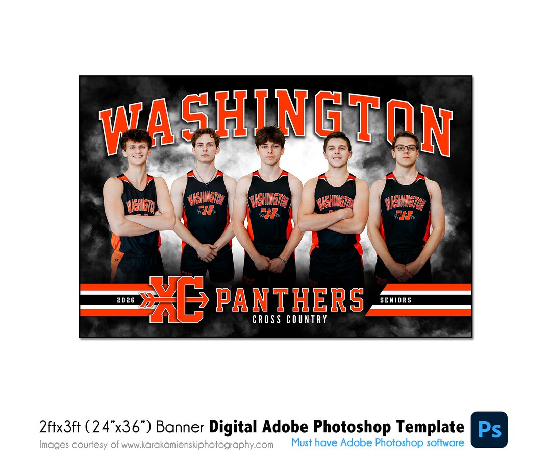 Cross Country Banner Template 002_H: 2ft X 3ft (24x36”)photoshop PSD ...