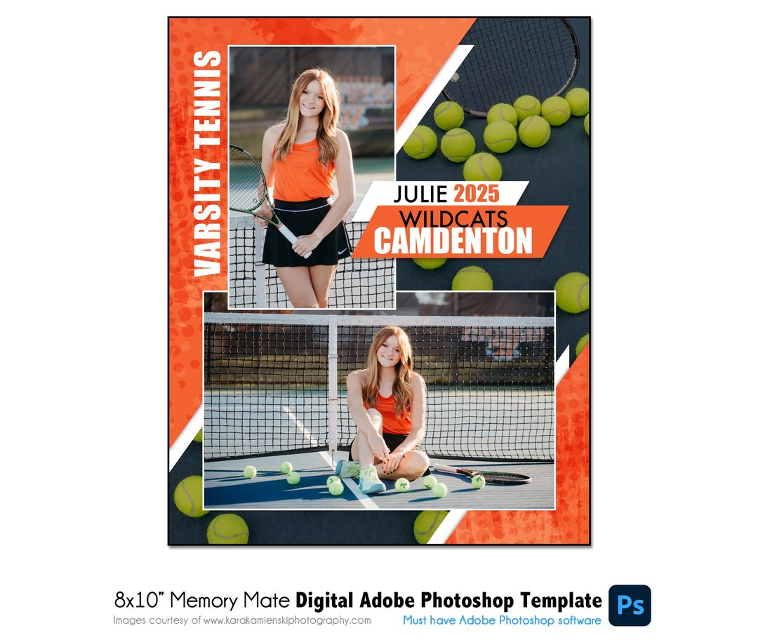 TENNIS MM002 | 8x10 Adobe Photoshop Memory Mate Digital Template ...