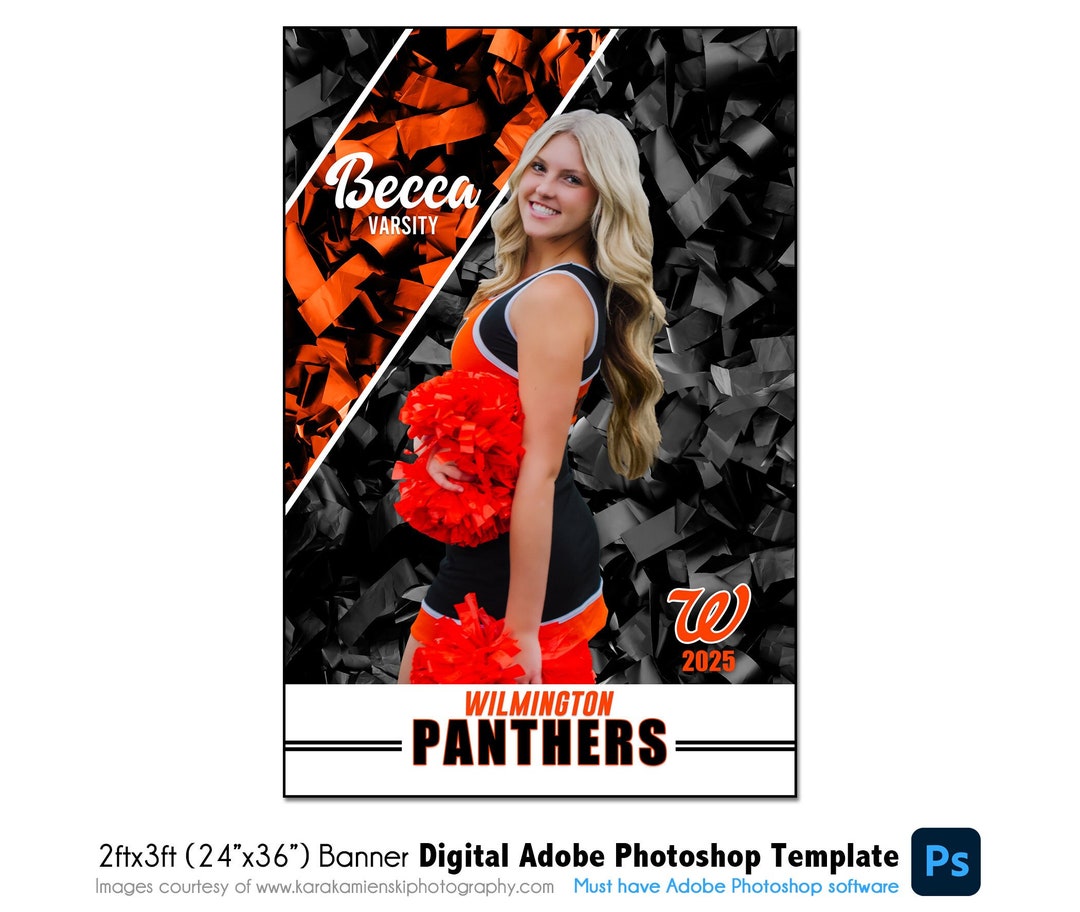 CHEERLEADING BANNER 005 | 2ftx3ft (24"x36") Adobe Photoshop Digital ...