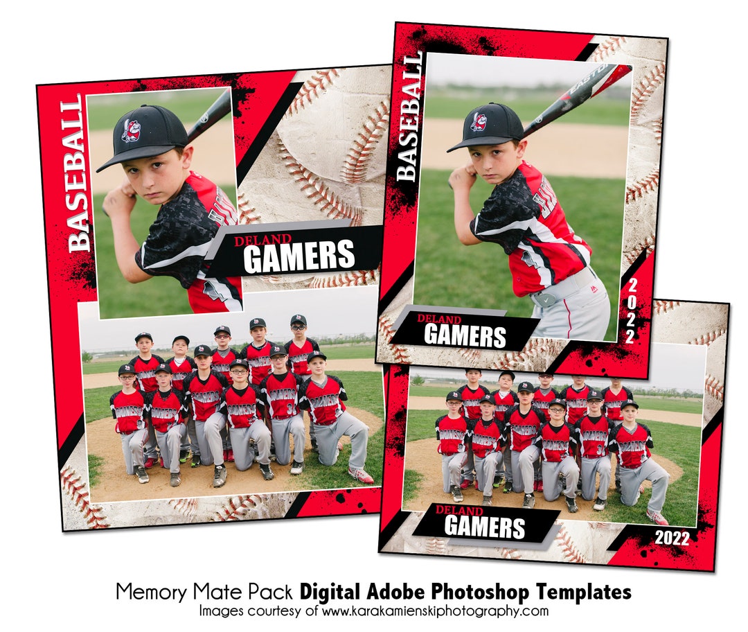 BASEBALL PACK K | Adobe Photoshop Memory Mate Digital Template | Sports ...