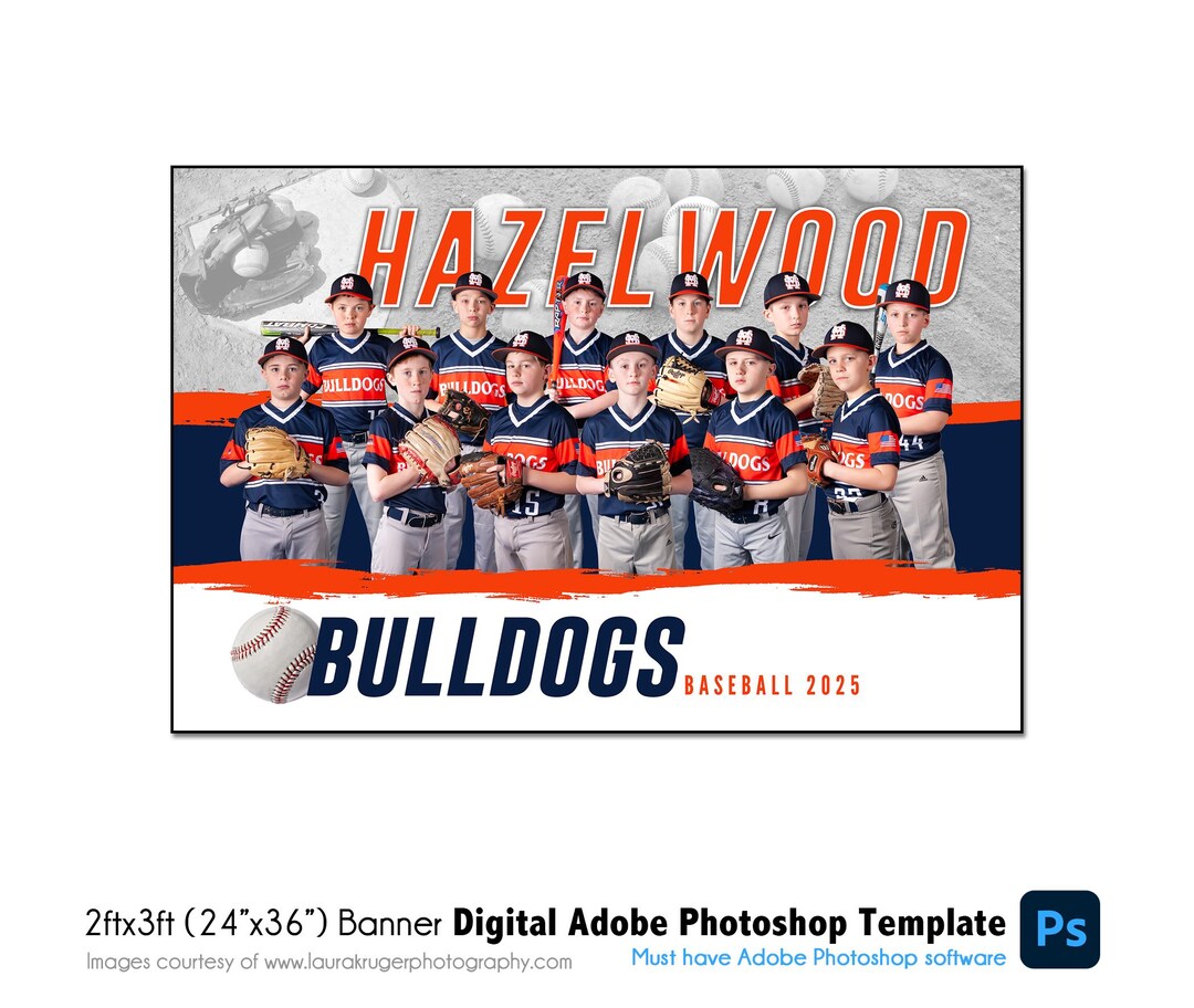 Baseball Banner Template 009_H: 2ft X 3ft (24x36”)photoshop PSD ...