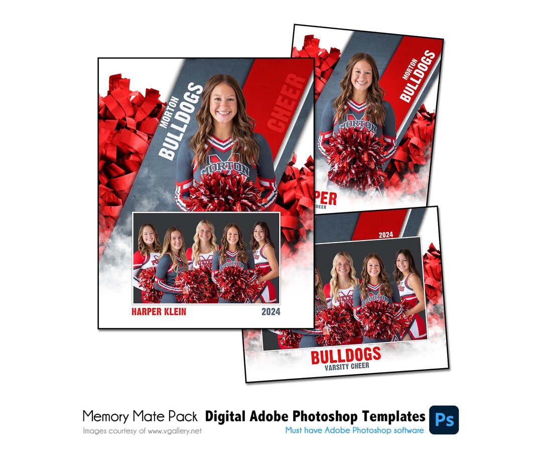 CHEERLEADING PACK X | Adobe Photoshop Memory Mate Digital Template ...