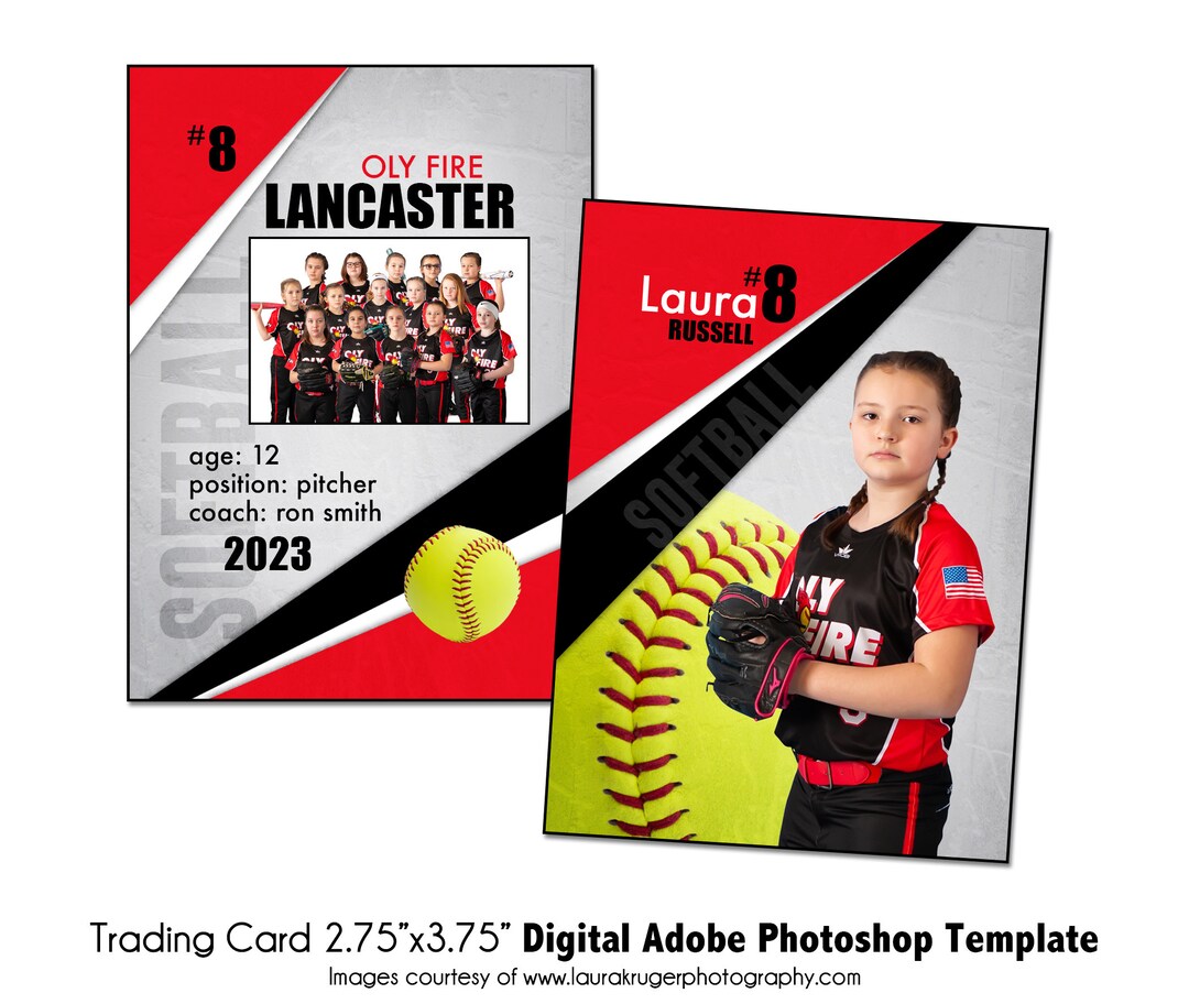 SOFTBALL Tradingcard 017 | 2.75x3.75 Adobe Photoshop Trader Card ...