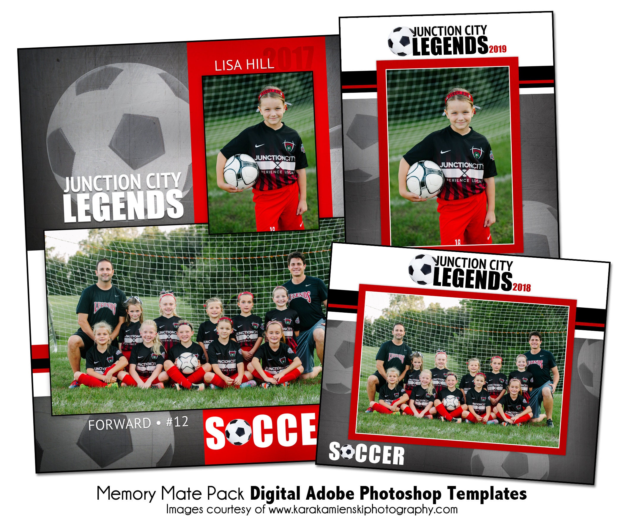 SOCCER PACK E Adobe Photoshop Memory Mate Digital Template - Etsy