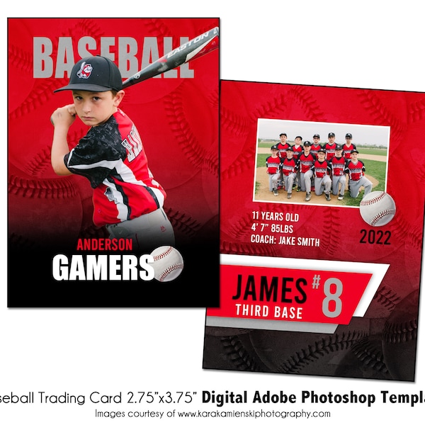Baseball Trader Card Template - Etsy
