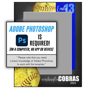 Softball Photo Template Pack U: Memory Mate, Individual, Team Photoshop ...