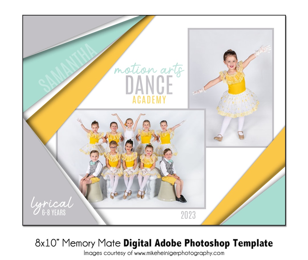 Dance Memory Mate Template 004H: 8x10” Photoshop PSD, Customizable ...