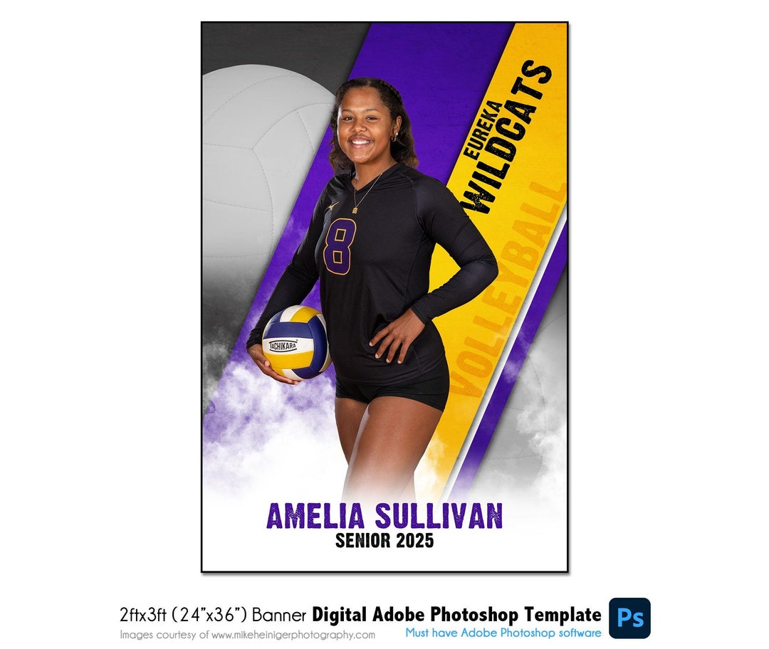 VOLLEYBALL BANNER 003 | 2ftx3ft (24"x36") Adobe Photoshop Digital ...
