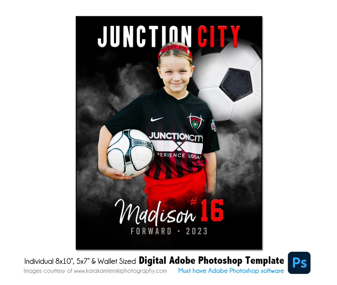 SOCCER Ind016 | 8x10, 5x7, Wallet Adobe Photoshop Digital Template ...