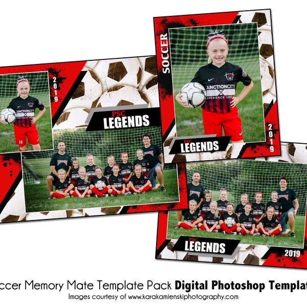 Soccer Pack H | Adobe Photoshop Memory Mate Digital Template | Sports ...