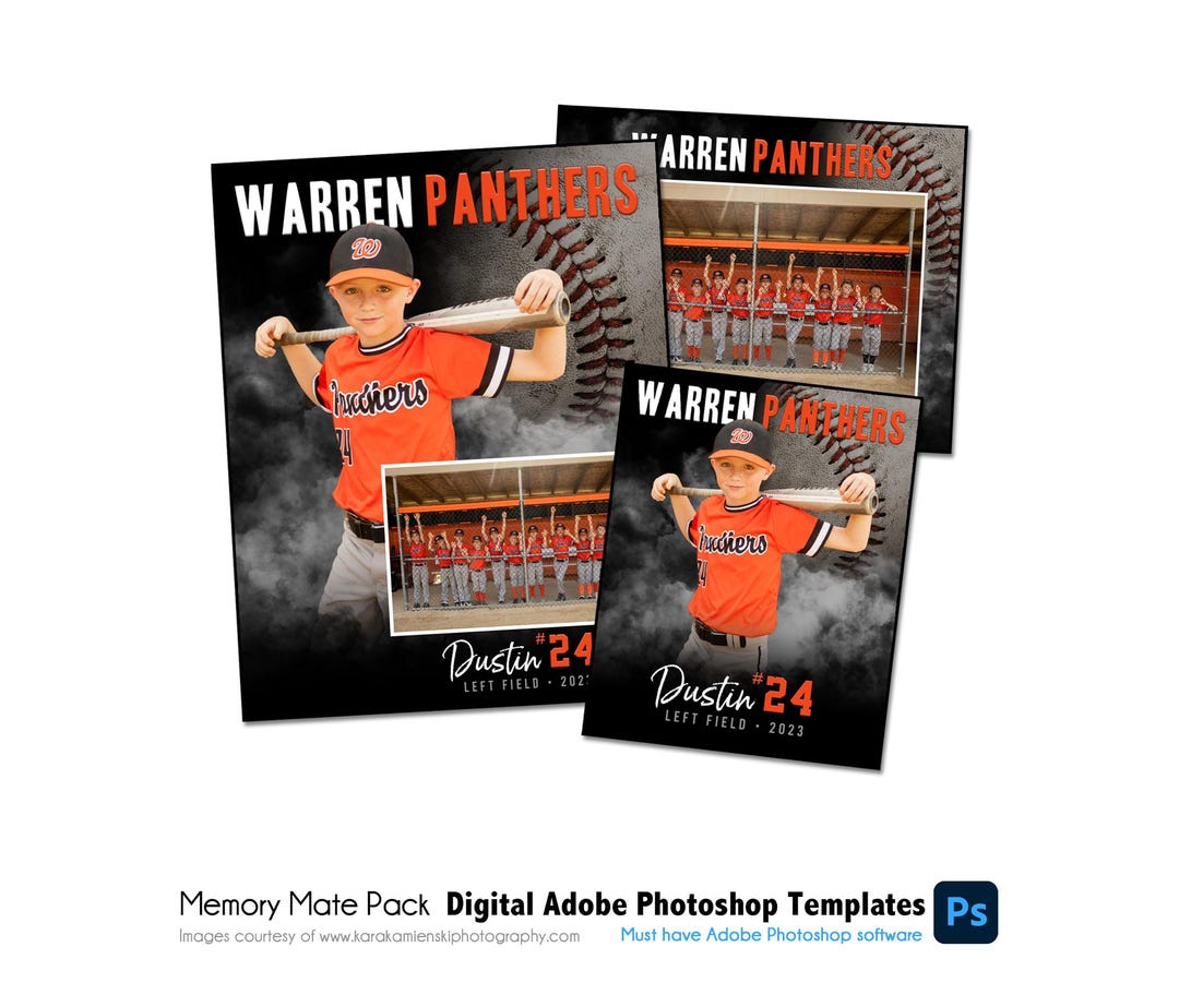 Baseball Photo Template Pack AE: Memory Mate, Individual, Team ...