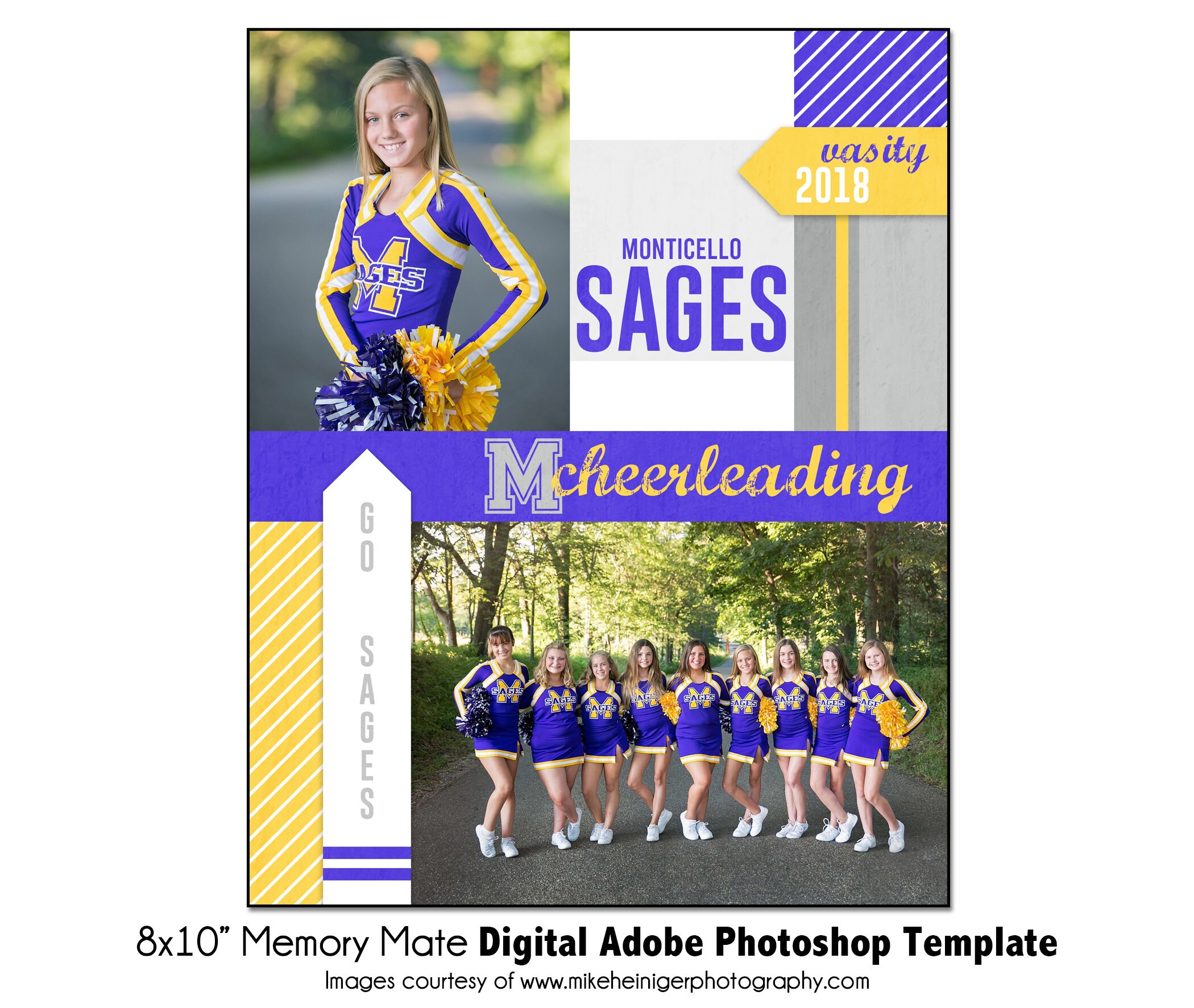 CHEERLEADING MM011 8x10 Adobe Photoshop Memory Mate Digital - Etsy