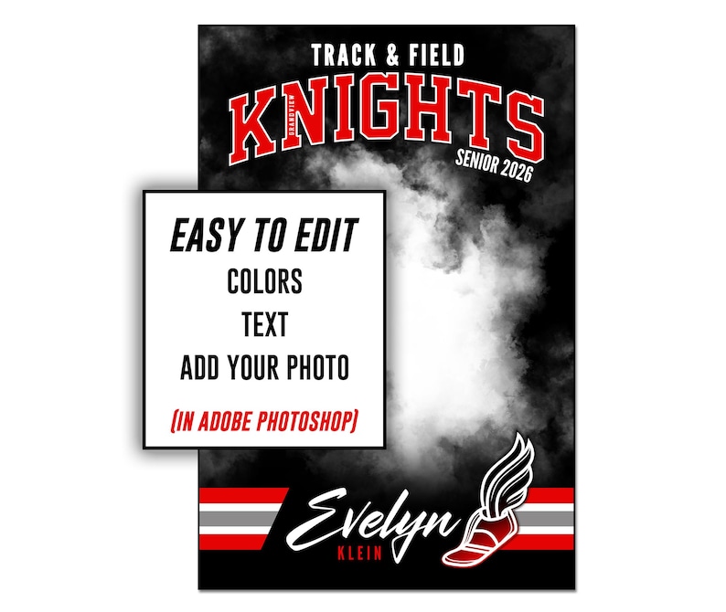 Track and Field Banner & Poster Template 001: 2x3ft, 12x18" Photoshop ...