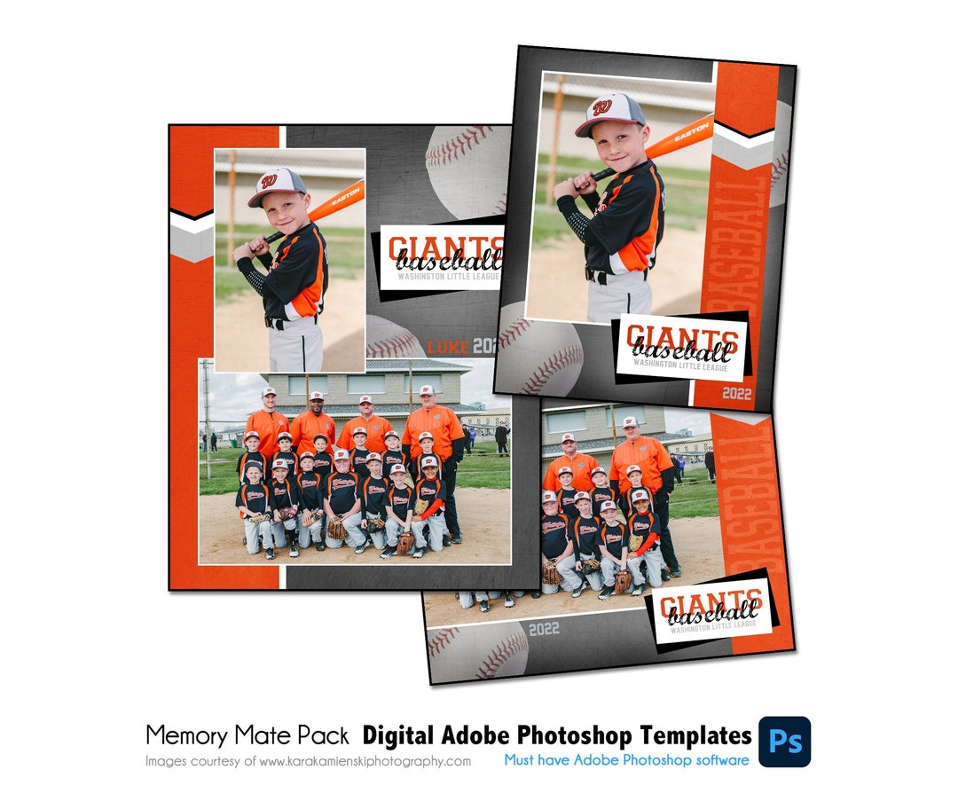 Baseball Photo Template Pack G_V: Memory Mate, Individual, Team ...
