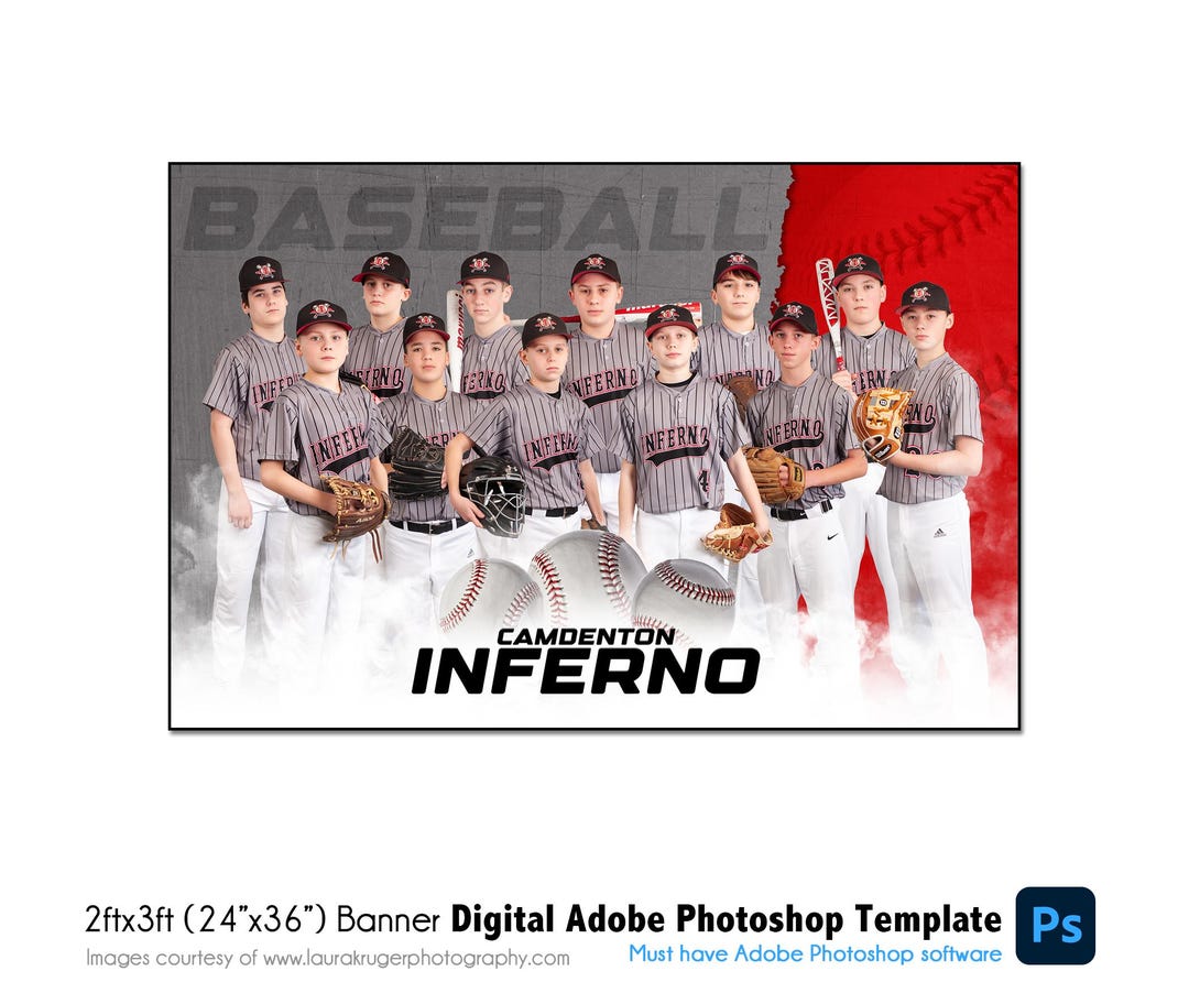 Baseball Banner Template 012_H: 2ft X 3ft (24x36”)photoshop PSD ...