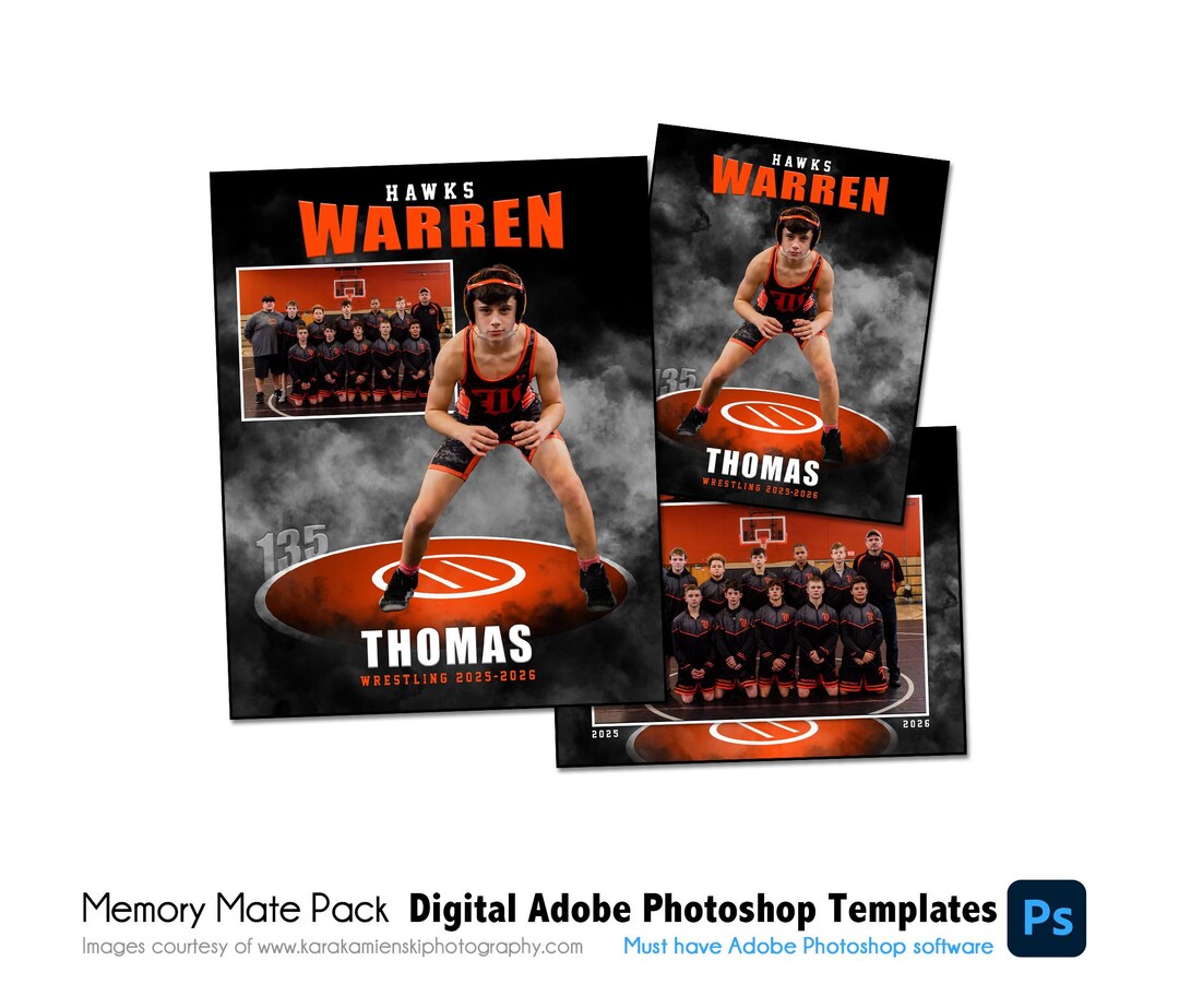 Wrestling Photo Template Pack O: Memory Mate, Individual, Team ...