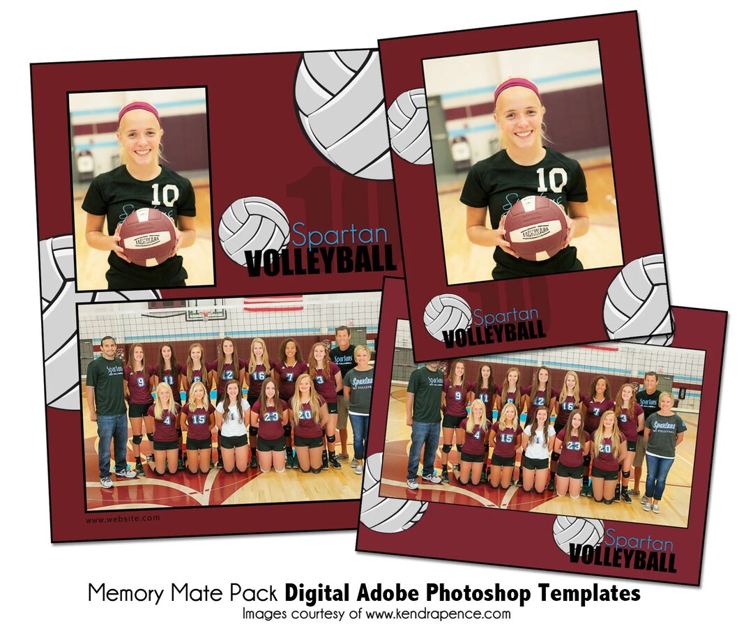 VOLLEYBALL PACK F Adobe Photoshop Memory Mate Digital Template Sports ...