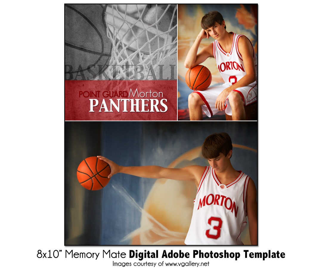 BASKETBALL MM003 | 8x10 Adobe Photoshop Memory Mate Digital Template ...