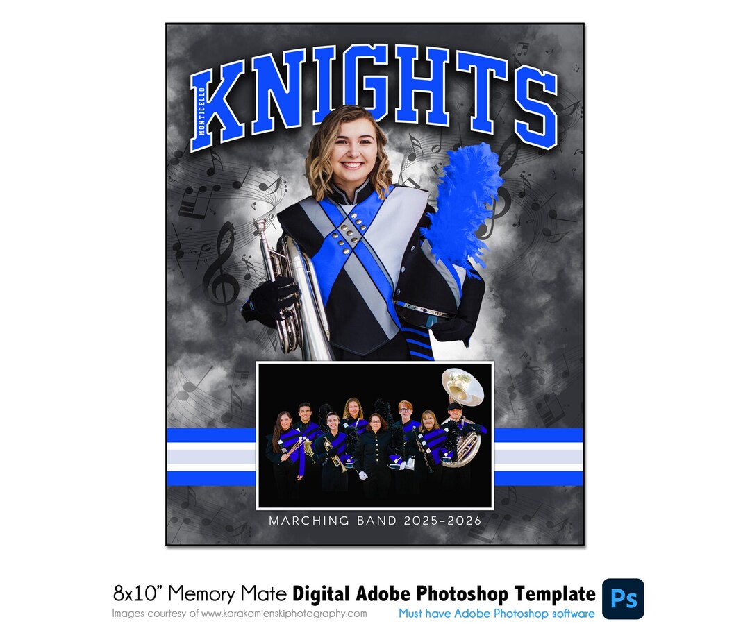 Marching Band Memory Mate Template 003: 8x10” Photoshop PSD ...